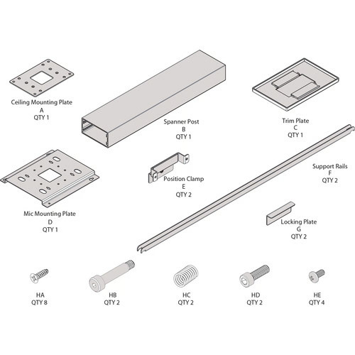 Buy ClearOne Ceiling Mount Kit with 36" Suspension Column for ...