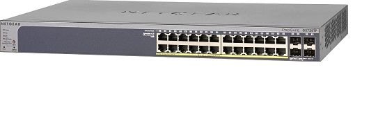 Netgear GS728TPP-100NAS 24-port PoE Smart Switch w/4 fiber ports