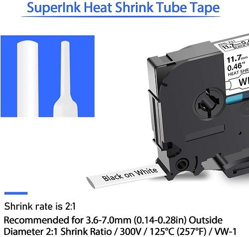 SuperInk 2-Pack Label Ribbons for Brother HSe-231 HSe231 HS-231 HS231 ...