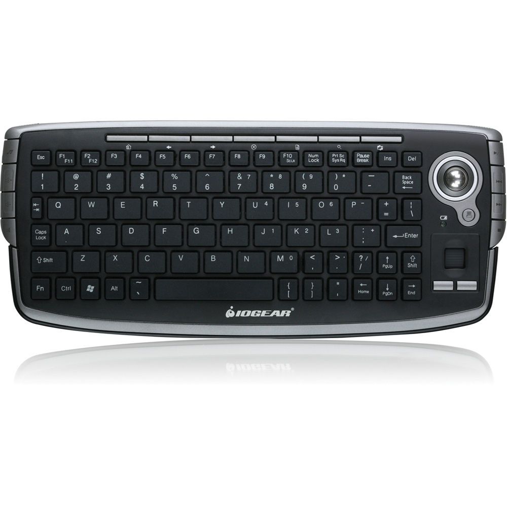 Iogear 2.4GHz Wireless Compact Keyboard with Optical Trackball and ...