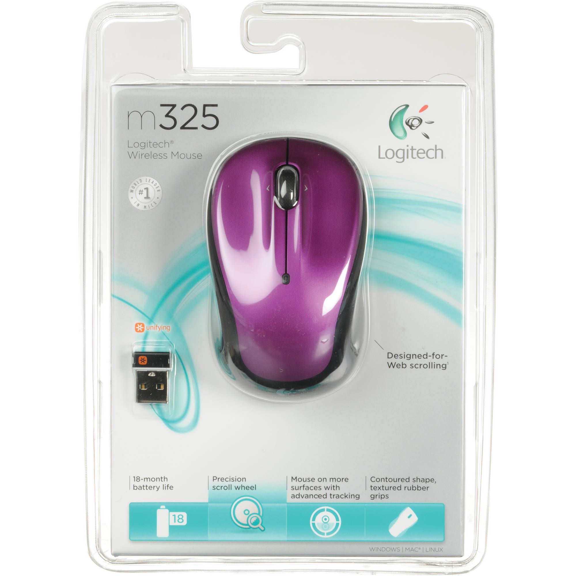 Logitech Wireless Mouse M325 (Violet)
